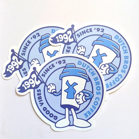 Dutch Bros | Design | Dutch Bros Blue And White Stickers | Poshmark